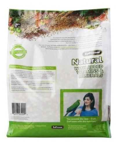 Zupreem Natural Blend Diet Zp93200 para Aves Medianas/Grandes ...