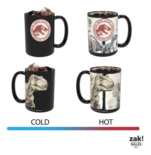 Juego de Taza y Plato Cerámico Jurassic World Dominion: Cambio de Color ...