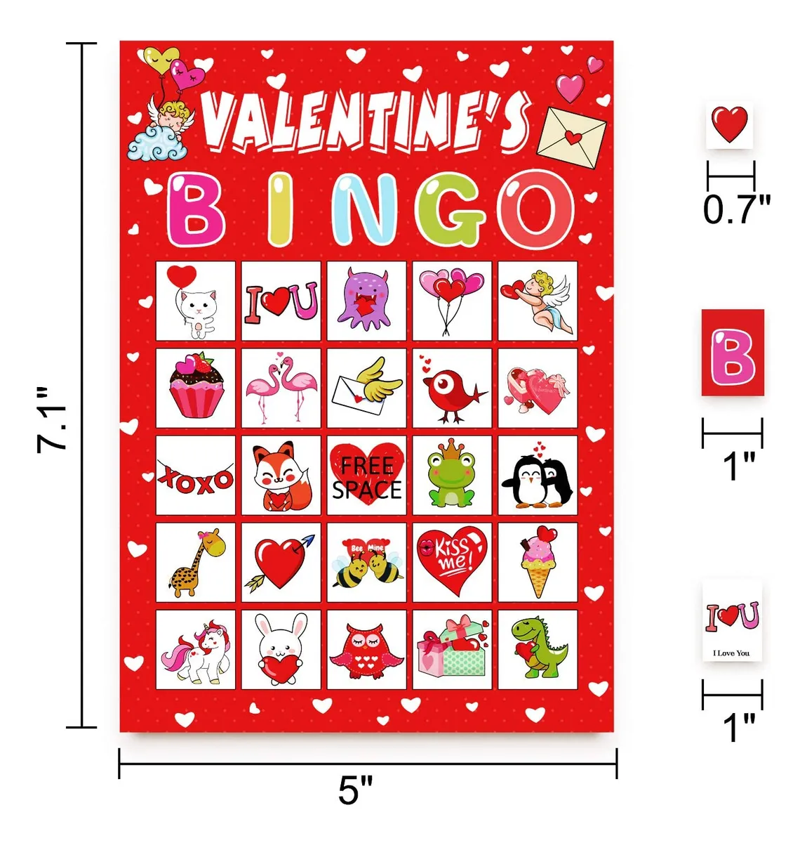 Tarjetas de Bingo San Valentín para 40 Jugadores - Juego Divertido y ...